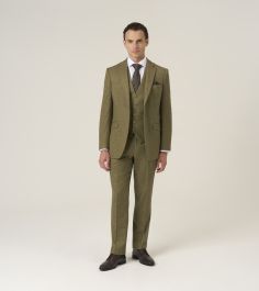 Fox Tailored Fit Textured Suit Sage Green