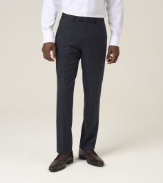 Elijah Suit Tailored Trousers Navy Blue Check
