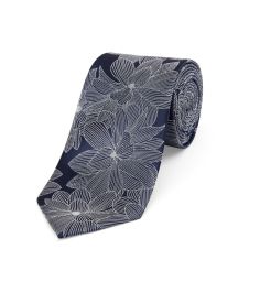 Navy/White Floral Tie
