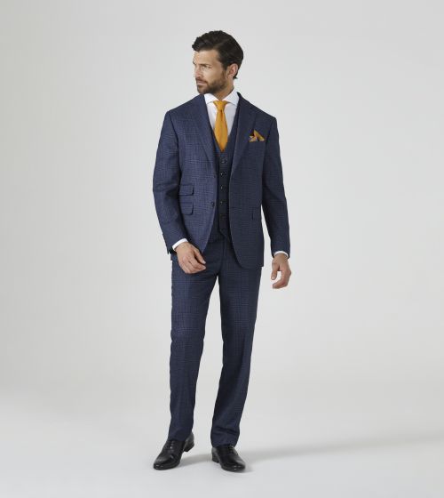 Woolf Tailored Suit Navy Check